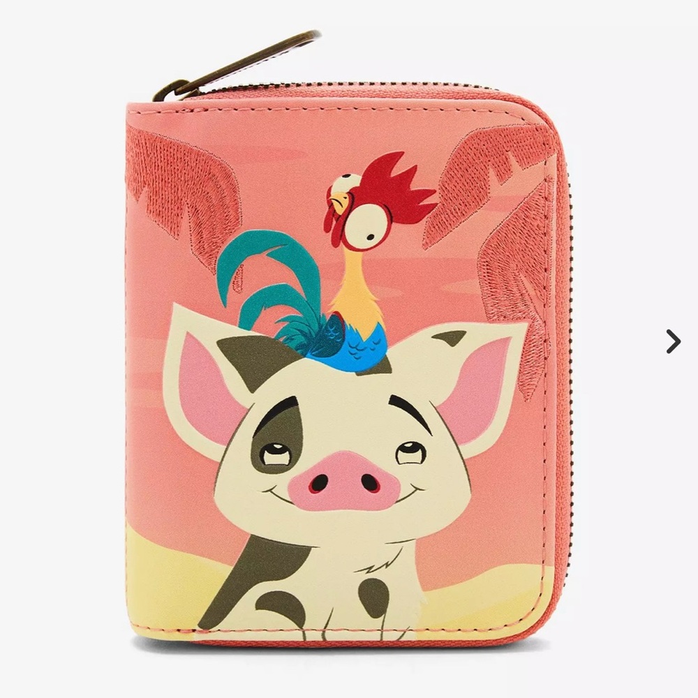 Loungefly Disney Moana Pua & Hei Hei Sunset Wallet NWT - Gem